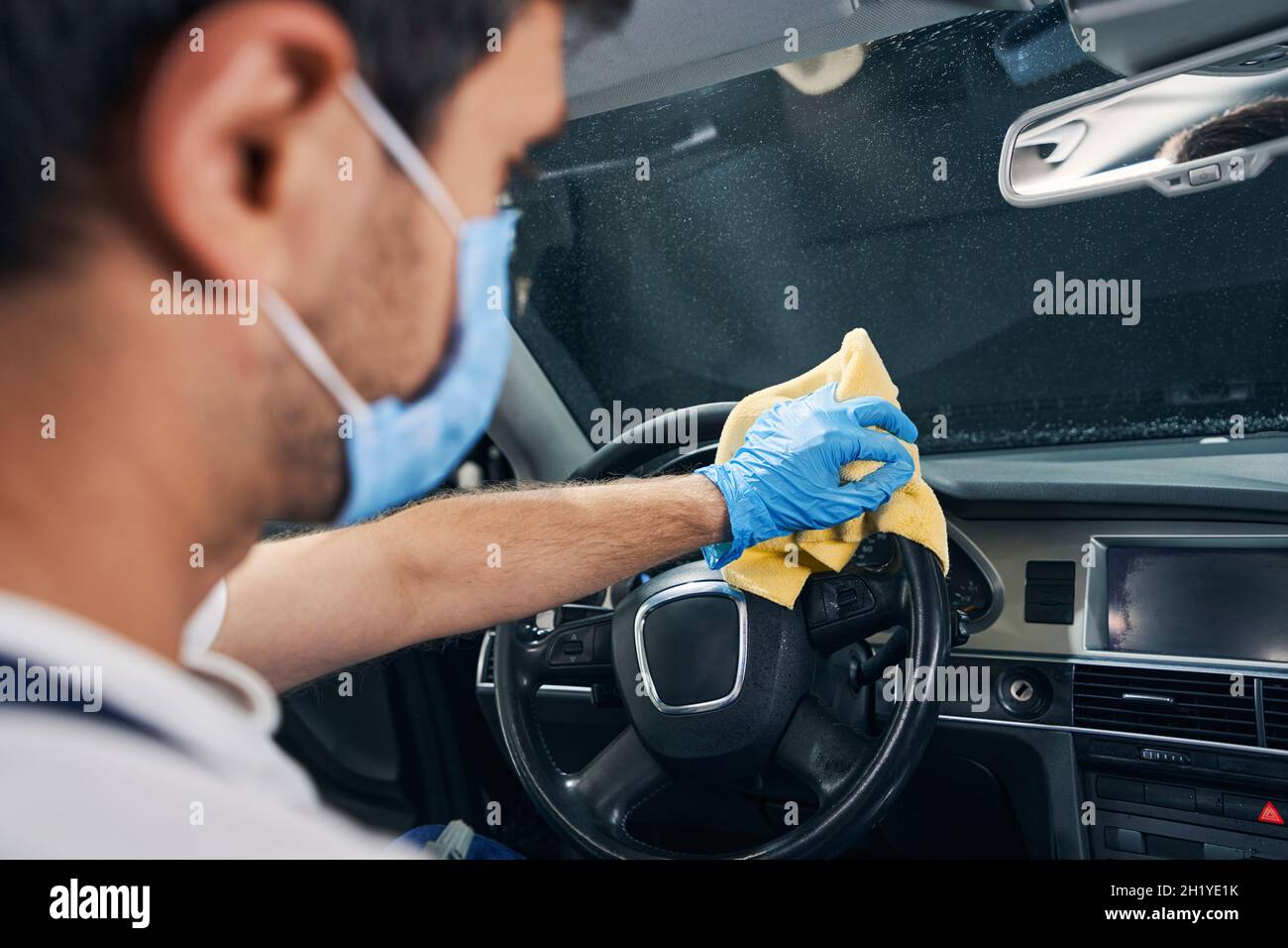 Car steering wheel cleaning hi-res stock photography and images - Alamy