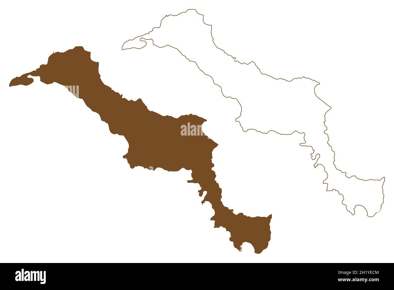 Euboeaisland (Greece, Hellenic Republic, Aegean Islands) map vector ...