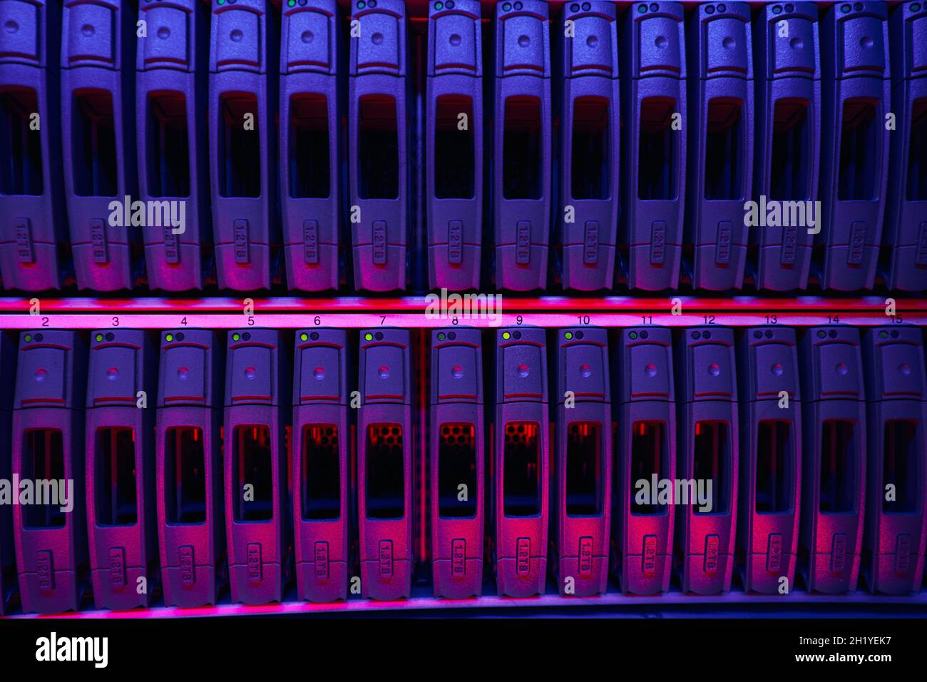 Data storage device positioned on server racks Stock Photo - Alamy