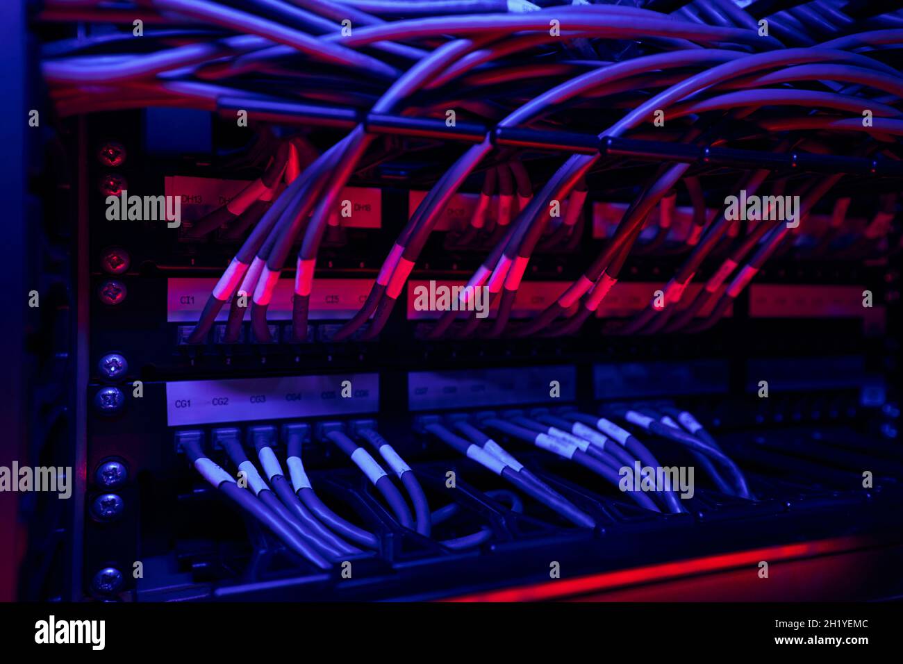 Structured network cabling system in data center Stock Photo - Alamy