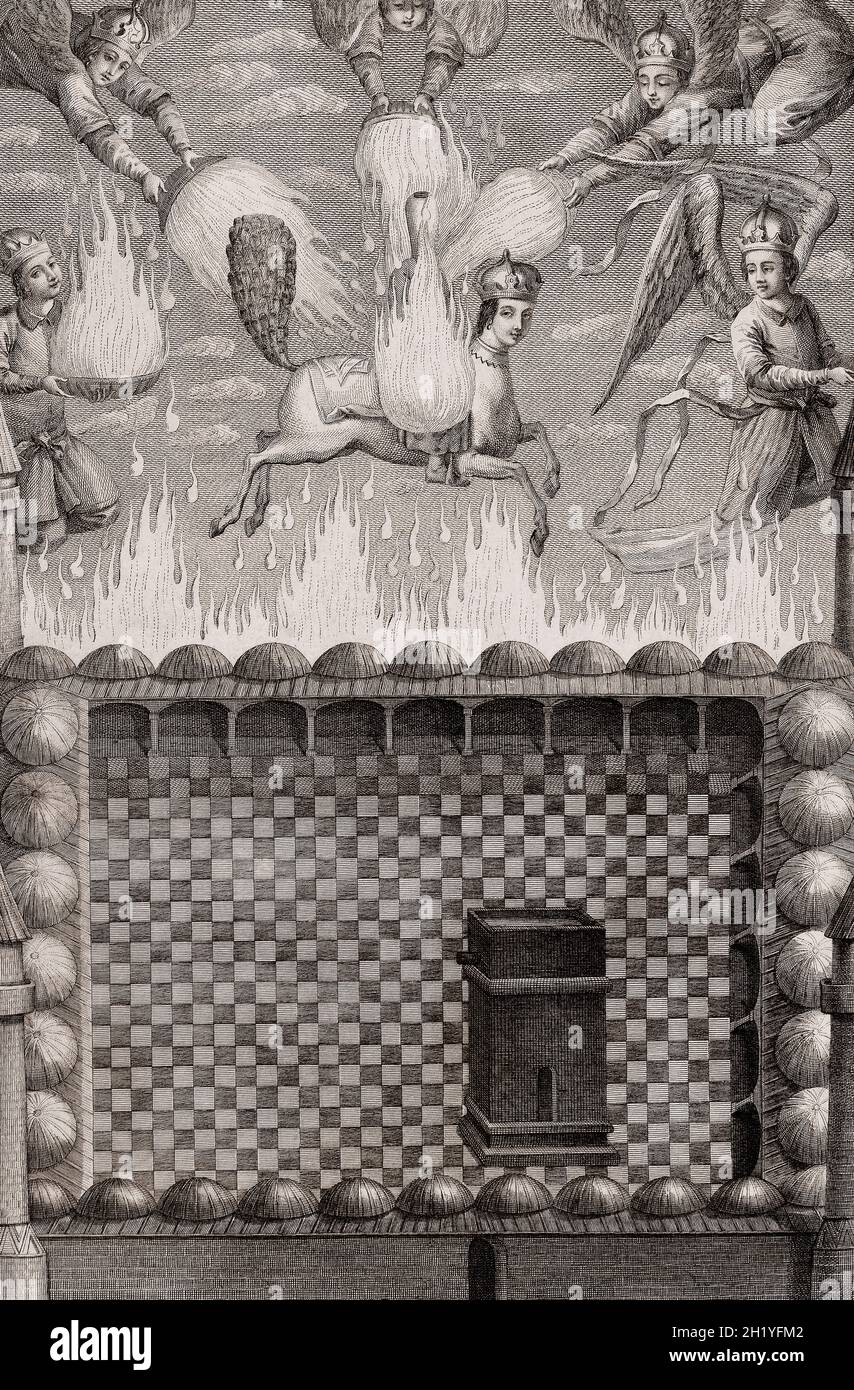 The Israʾ and Miʿraj, Night Journey of the prophet Muhammad Stock Photo ...