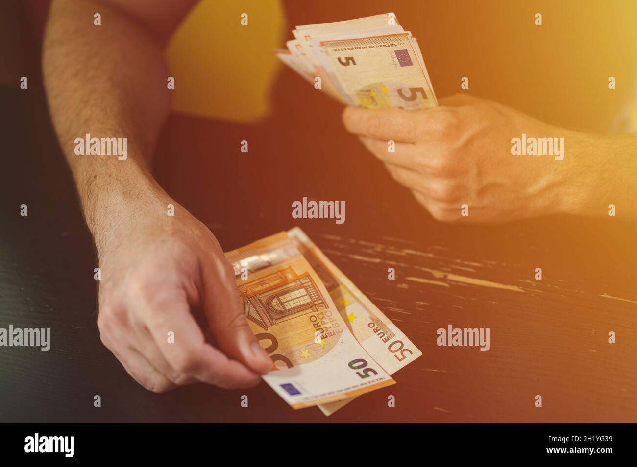 business man counting money. rich male hands holds and count cash ...