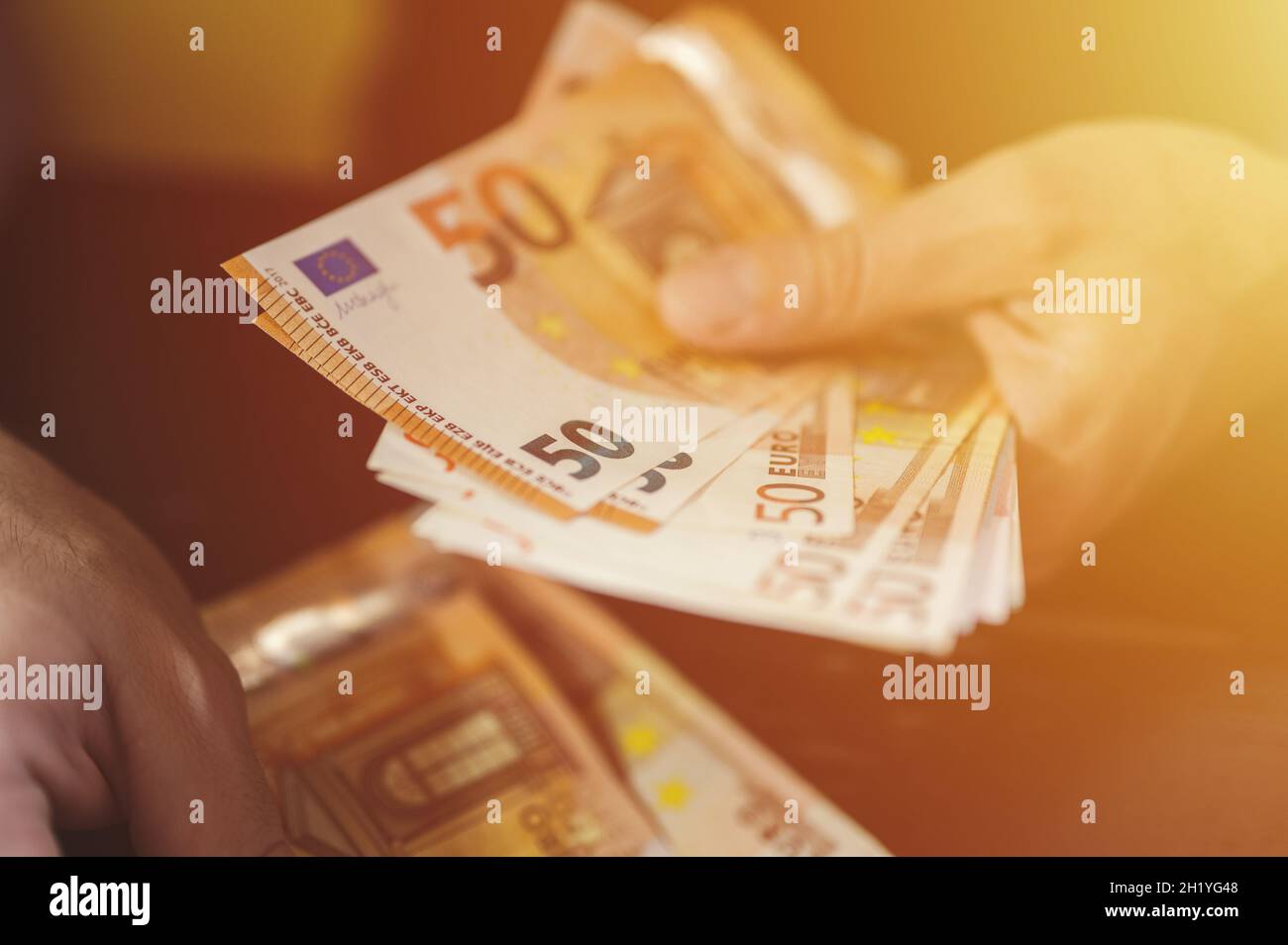 business man counting money. rich male hands holds and count cash ...