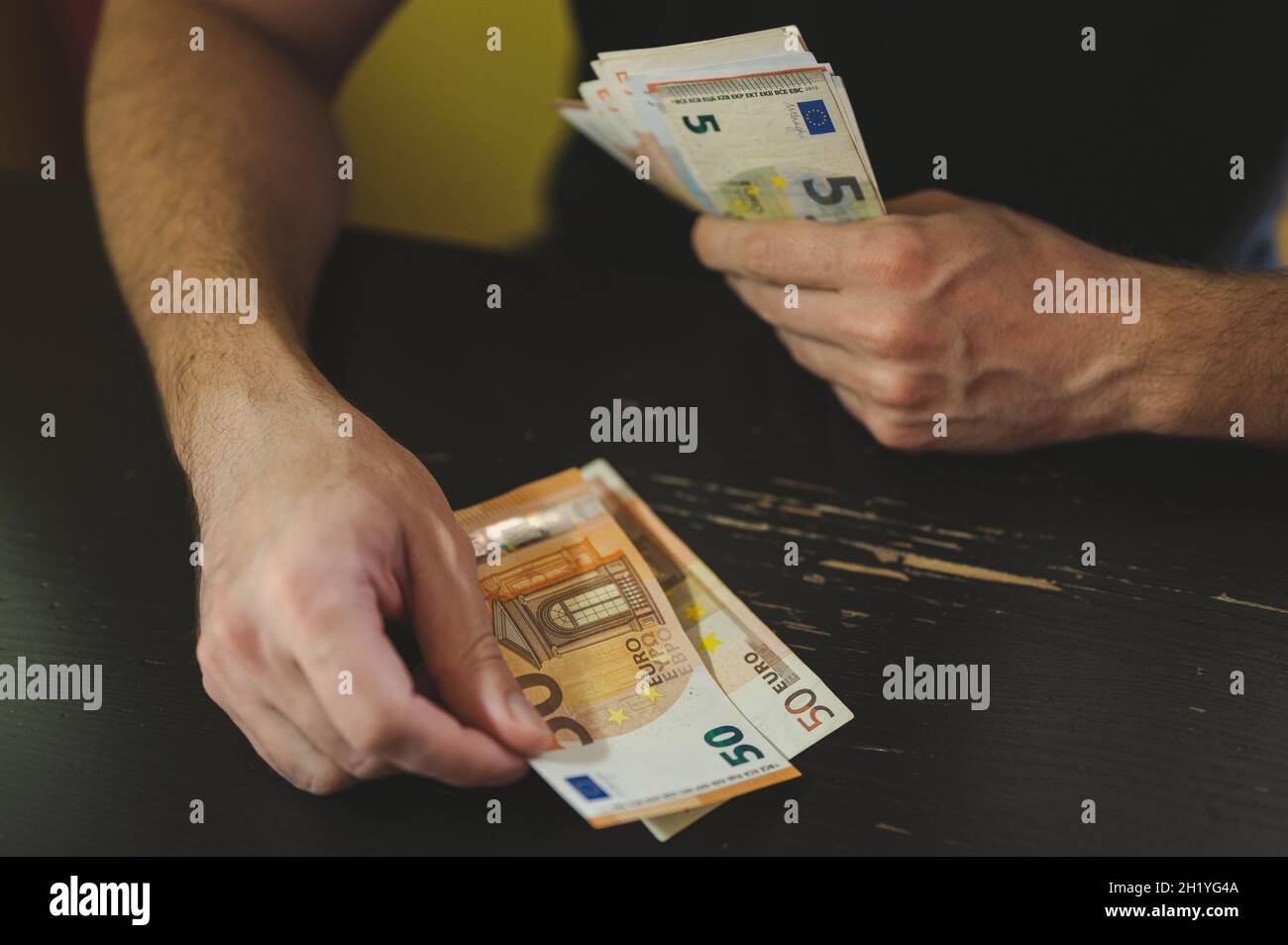 business man counting money. rich male hands holds and count cash ...
