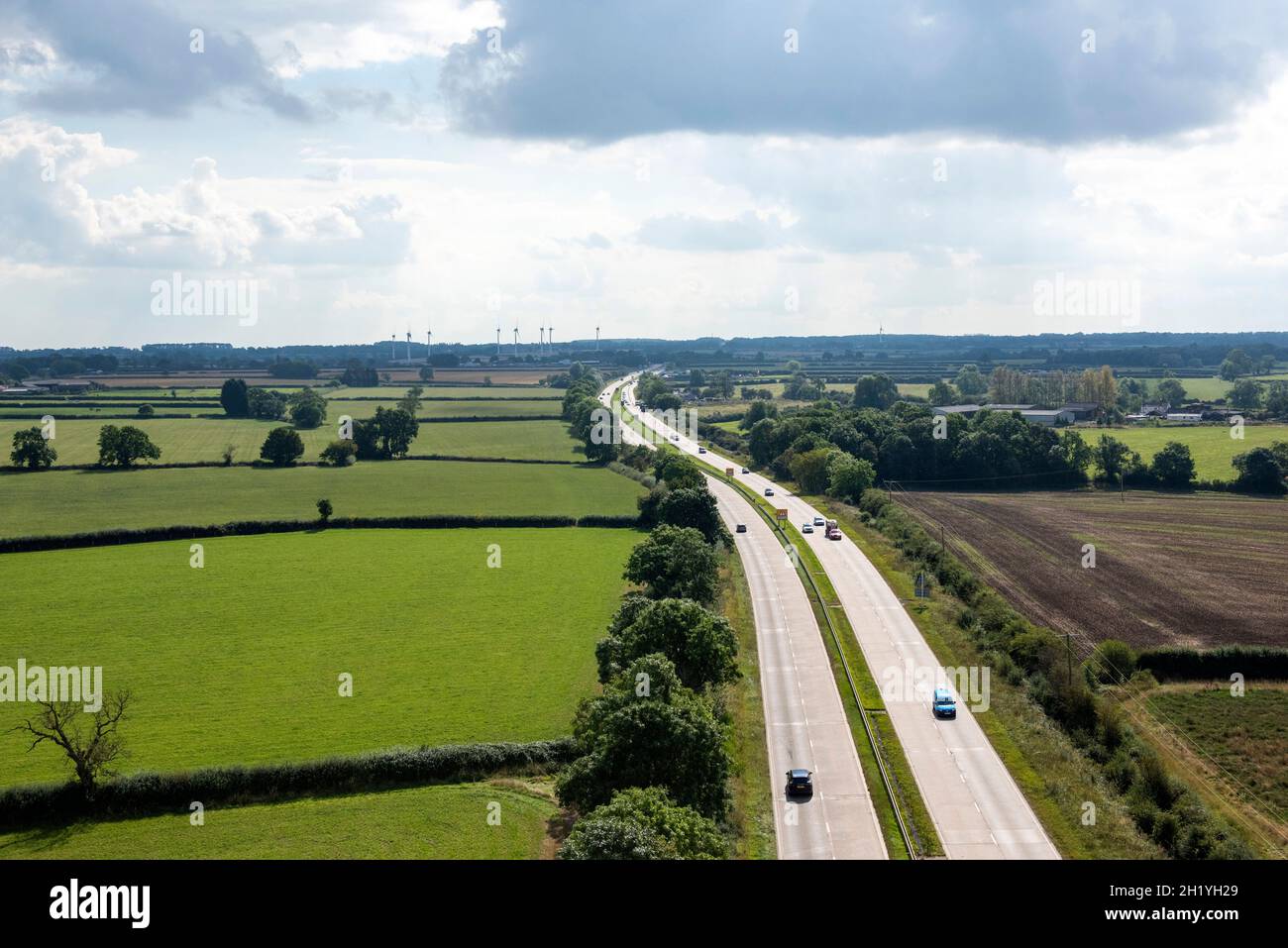 Aerial Image of the A46 in Nottinghamshire England UK Stock Photo - Alamy