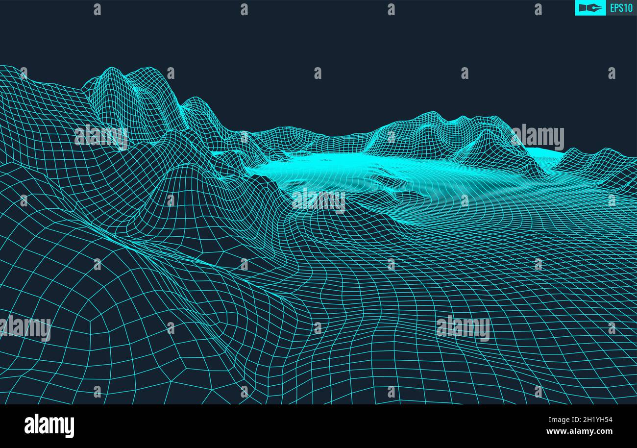Wireframe terrain Stock Vector Images - Alamy