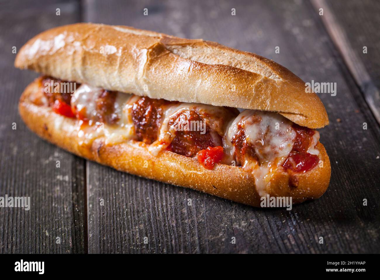 Meatball sandwich with cheese sandwich Stock Photo - Alamy