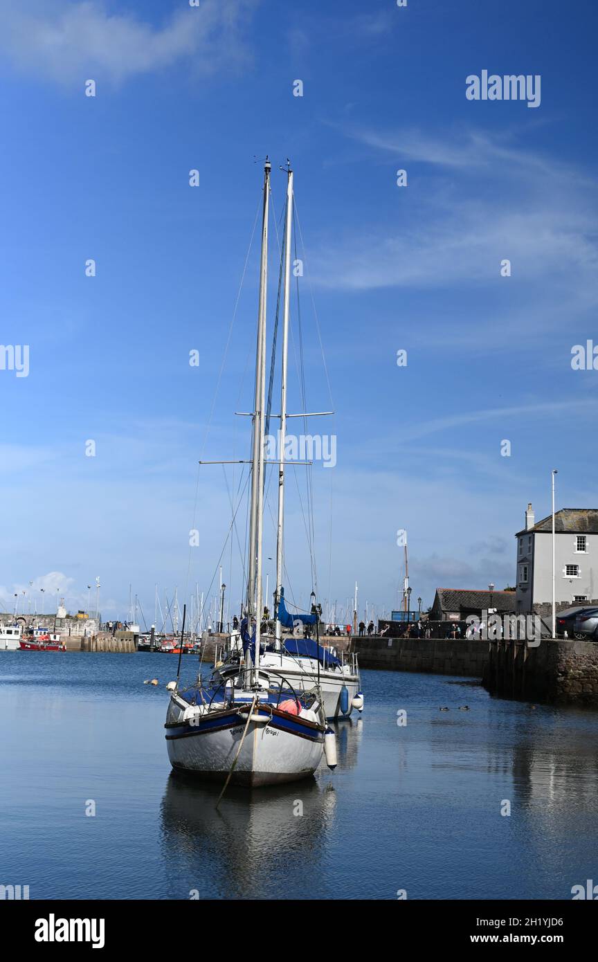 Fishing boats in the harbour at Brixham on the south coast of Devon in ...