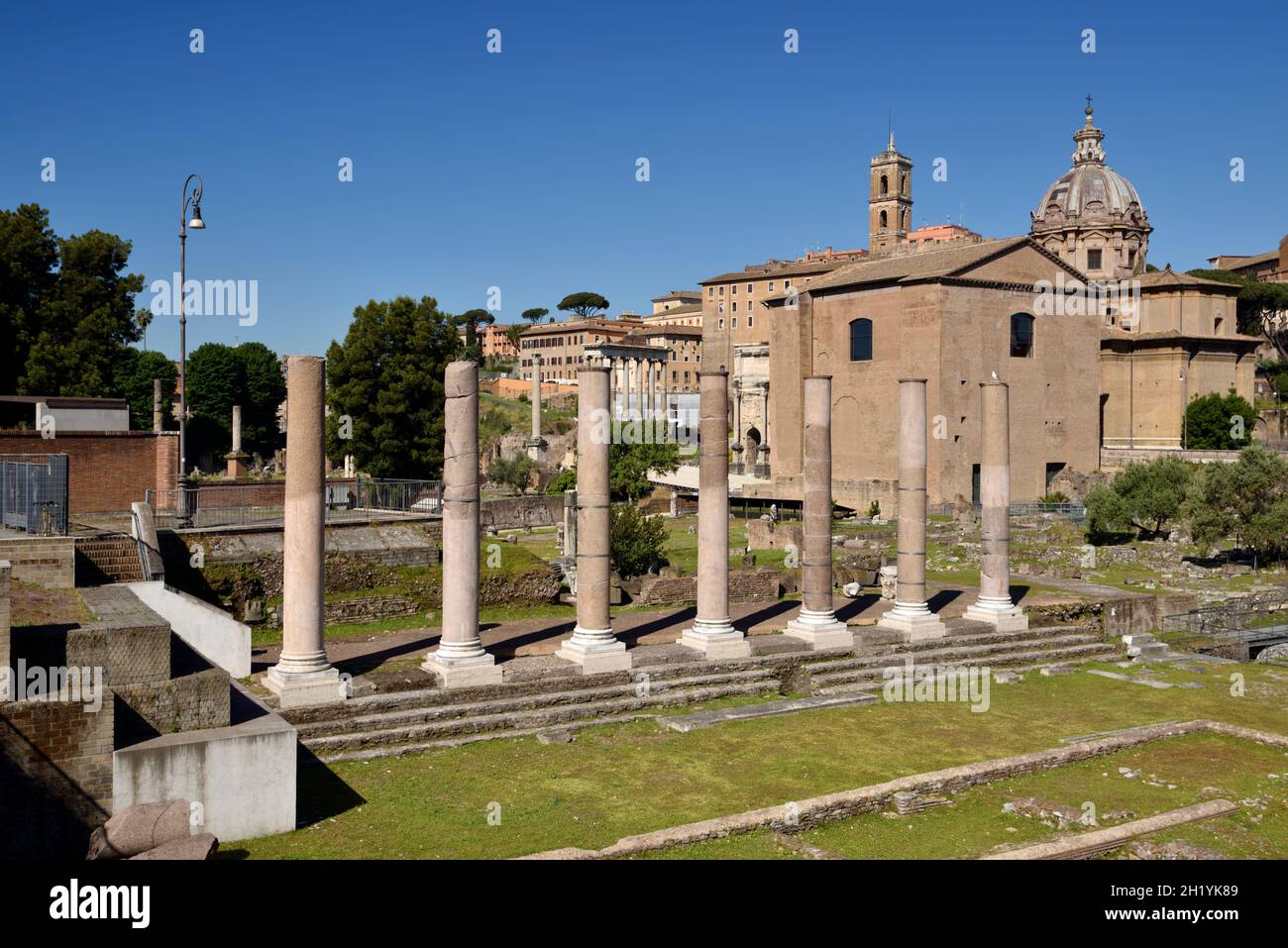 Italy, Rome, Roman Forum, Foro della Pace (Forum of Peace), columns of ...