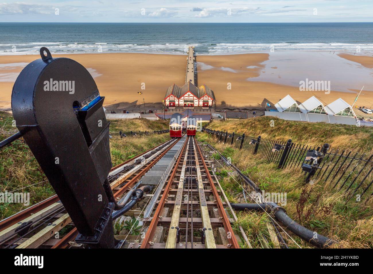 The Funicular Railway and Pier at Saltburn-by-the-Sea, North Yorkshire ...