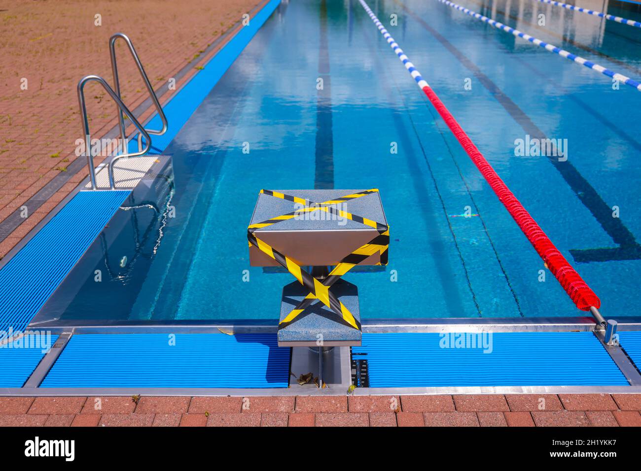 Hagen, North Rhine-Westphalia, Germany - Blocked off diving block in ...