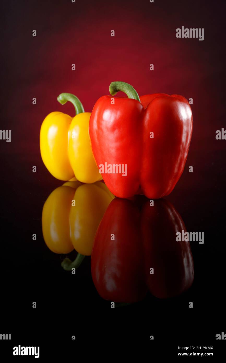 Red and yellow peppers Stock Photo - Alamy
