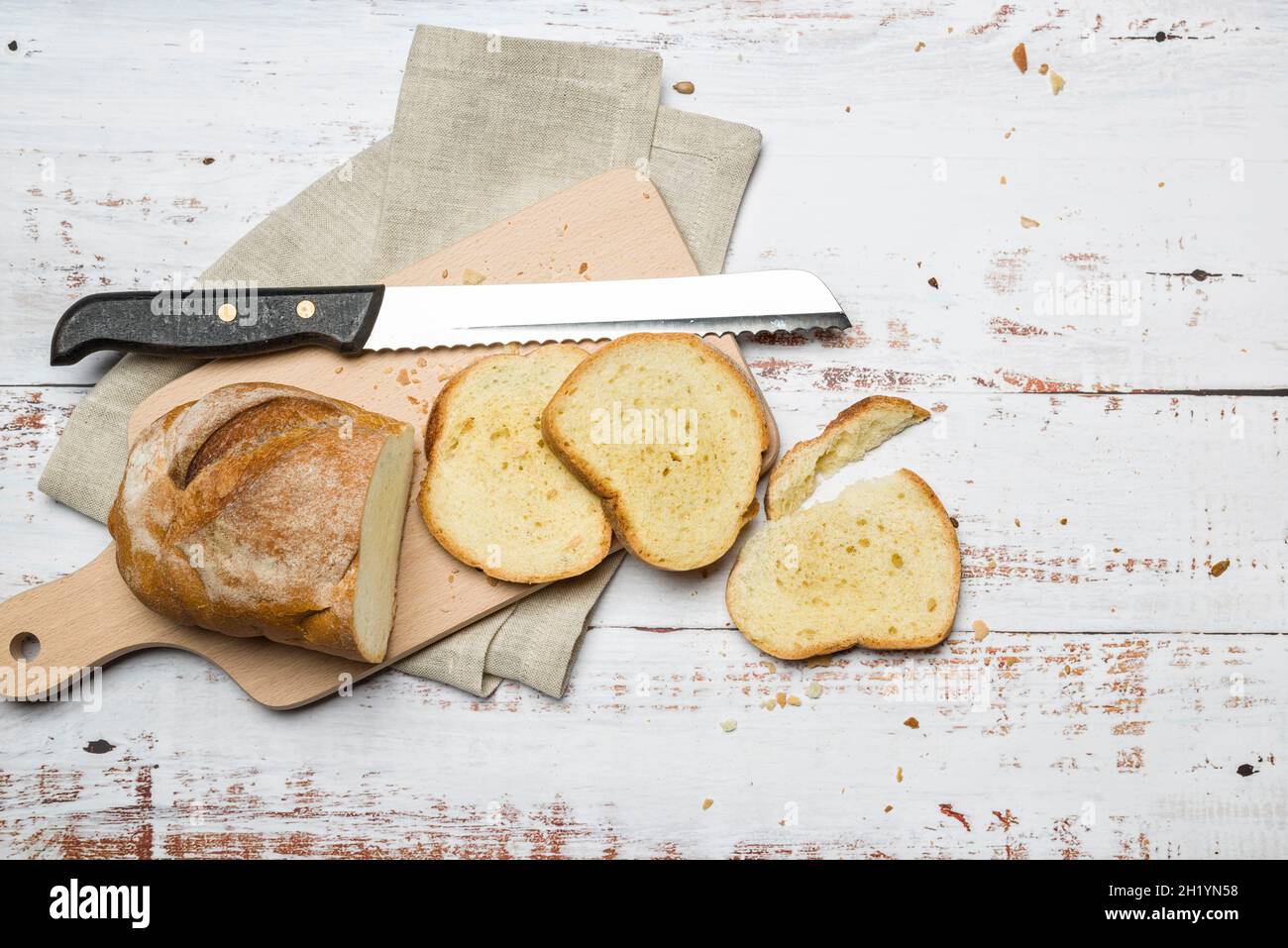 Top view crumbs bread hi-res stock photography and images - Alamy
