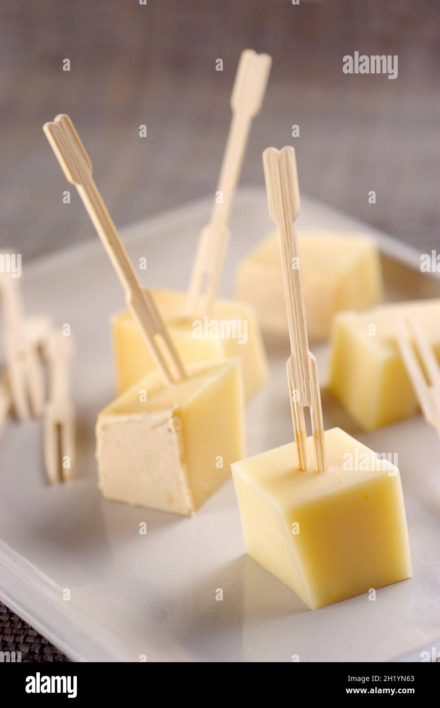 Cheese Cubes On Toothpicks