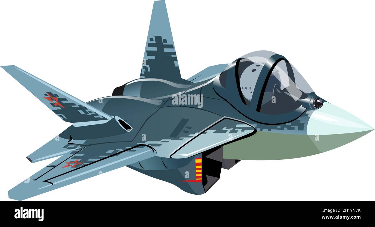 Vector Cartoon Military Stealth Jet Fighter Plane. Available EPS-10 ...