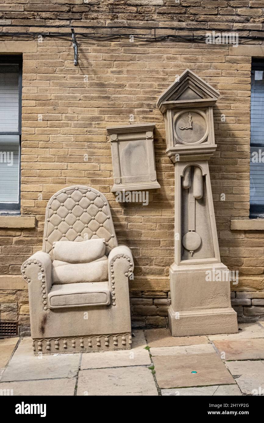 Grandad's Clock and Chair, sculpture by Timothy Shutter, Chapel Street ...