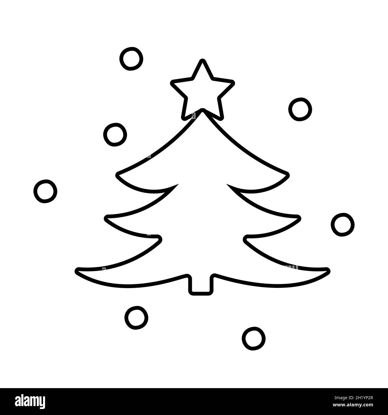 Christmas tree thin line icon. Vector illustration Stock Vector Image ...