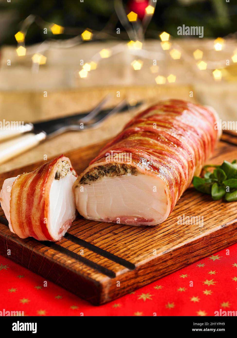 Cod Loin With Bacon Stock Photo - Alamy