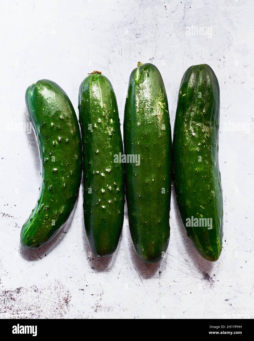 Four cucumbers (seen from above Stock Photo - Alamy