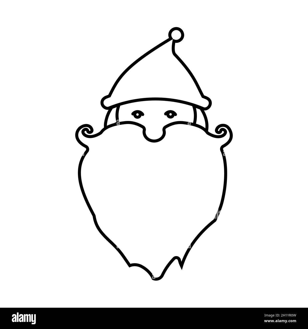 Santa's portrait thin line icon. Santa Claus Vector illustration Stock ...