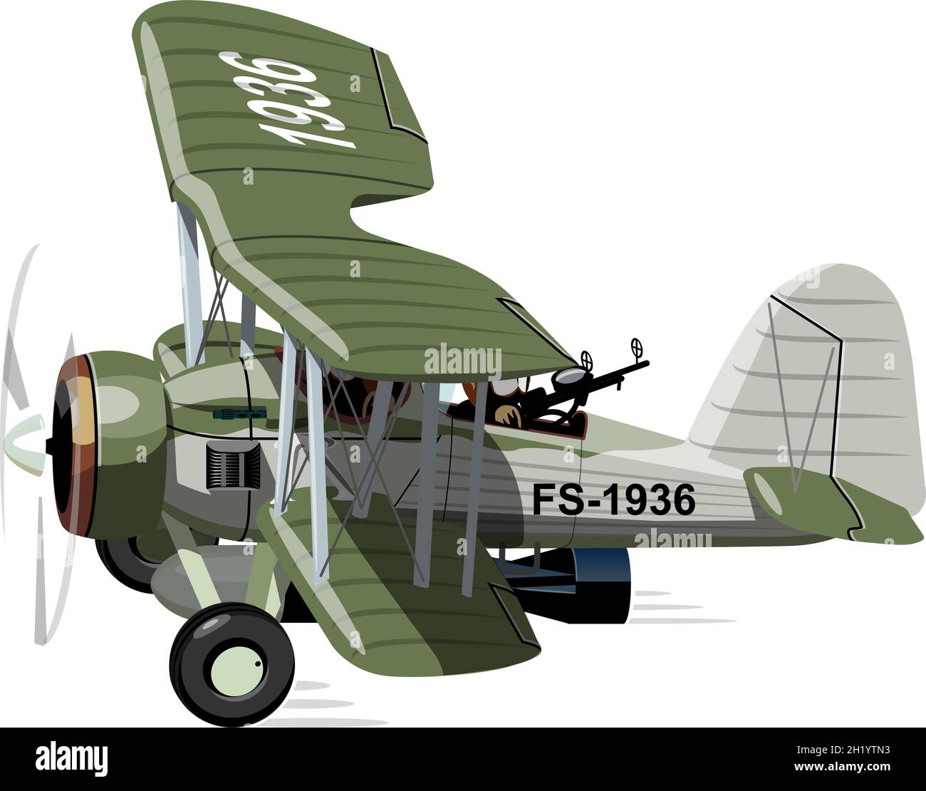 Vector cartoon retro torpedo bomber plane. Available EPS-10 vector ...