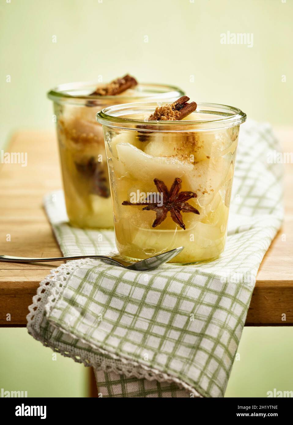 Apple pear compote with star anise Stock Photo - Alamy