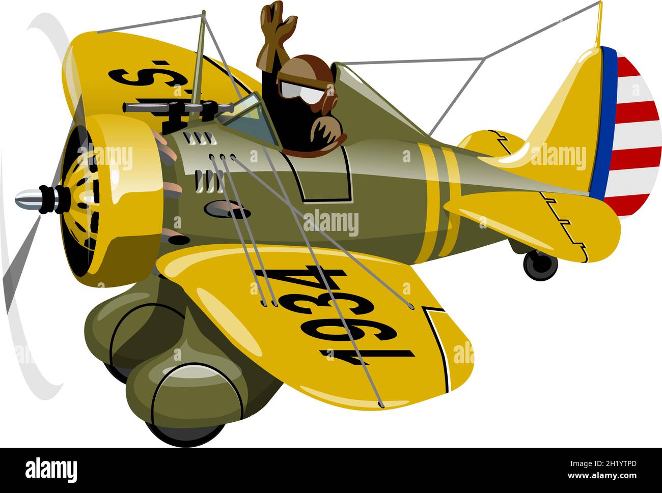 Vector Cartoon Retro Fighter Plane. Available EPS-10 vector format ...