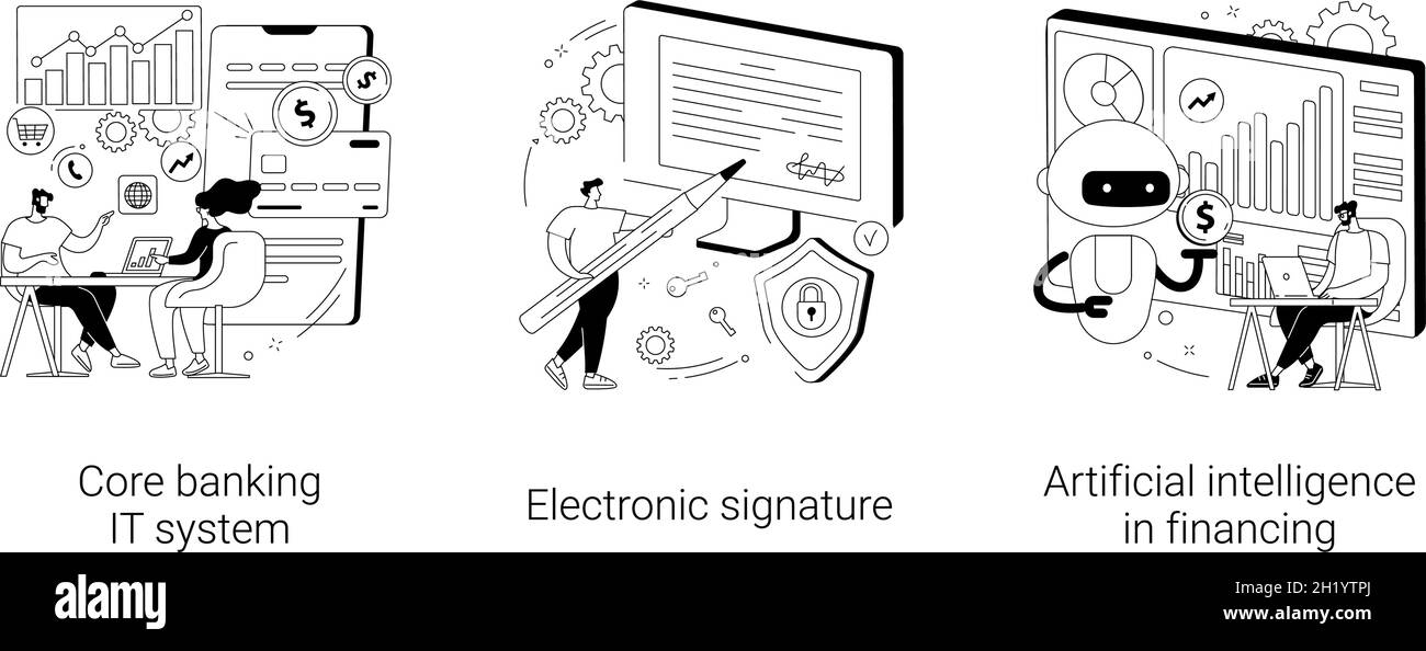 Business software abstract concept vector illustrations Stock Vector ...