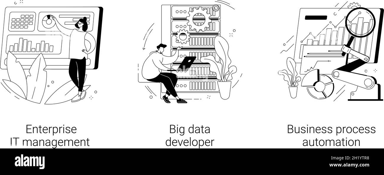 IT software solutions abstract concept vector illustrations Stock ...