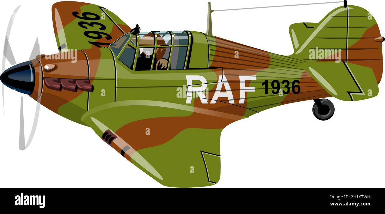 Vector Cartoon Retro Fighter Plane. Available EPS-10 vector format ...