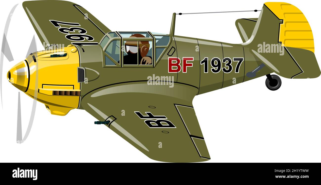 Vector Cartoon Retro Fighter Plane. Available EPS-10 vector format ...