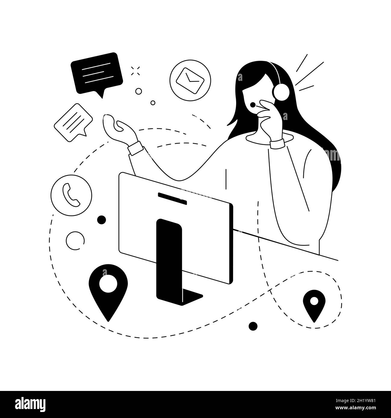 Contact us abstract concept vector illustration Stock Vector Image ...