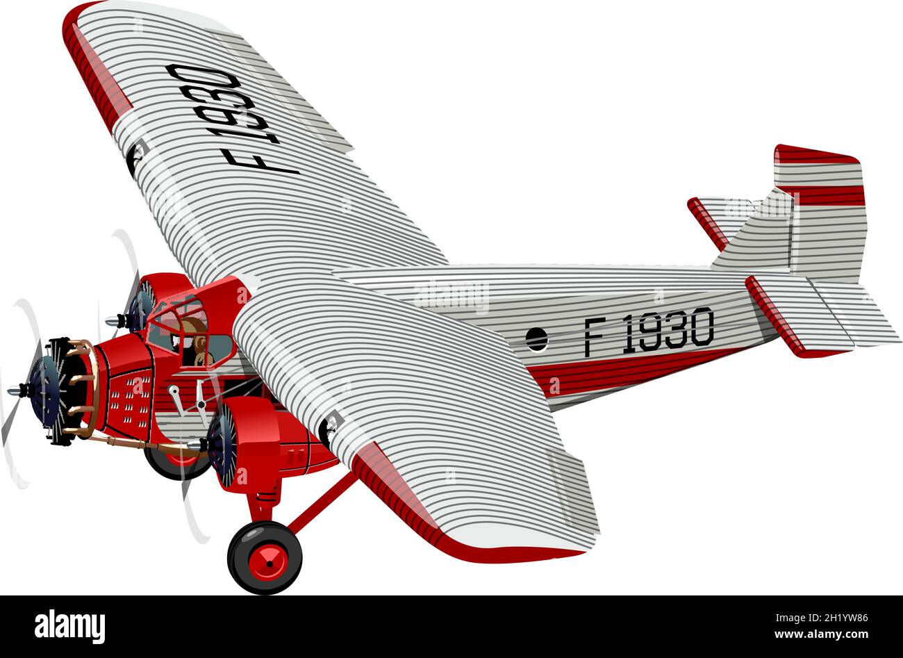 Vector Cartoon Retro Plane. Available EPS-10 vector format separated by ...