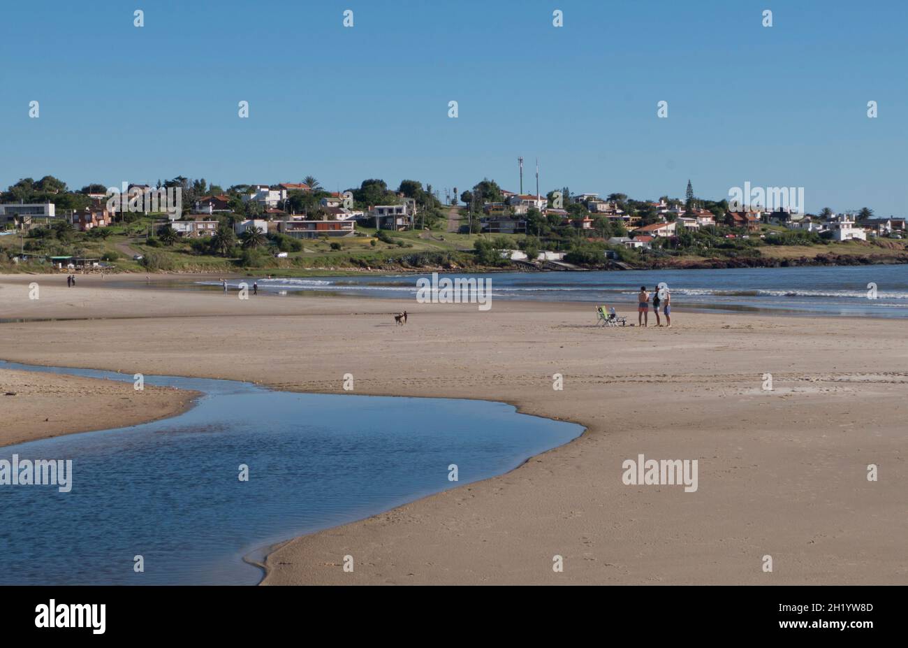 Family on a beach,Punta Colorada,Punta del este,Maldonado,Uruguay,South ...
