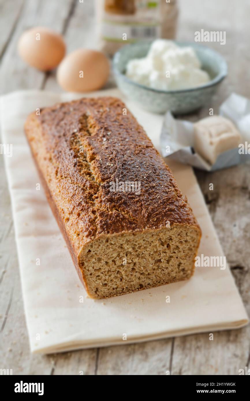 Homemade dukan bread Stock Photo - Alamy