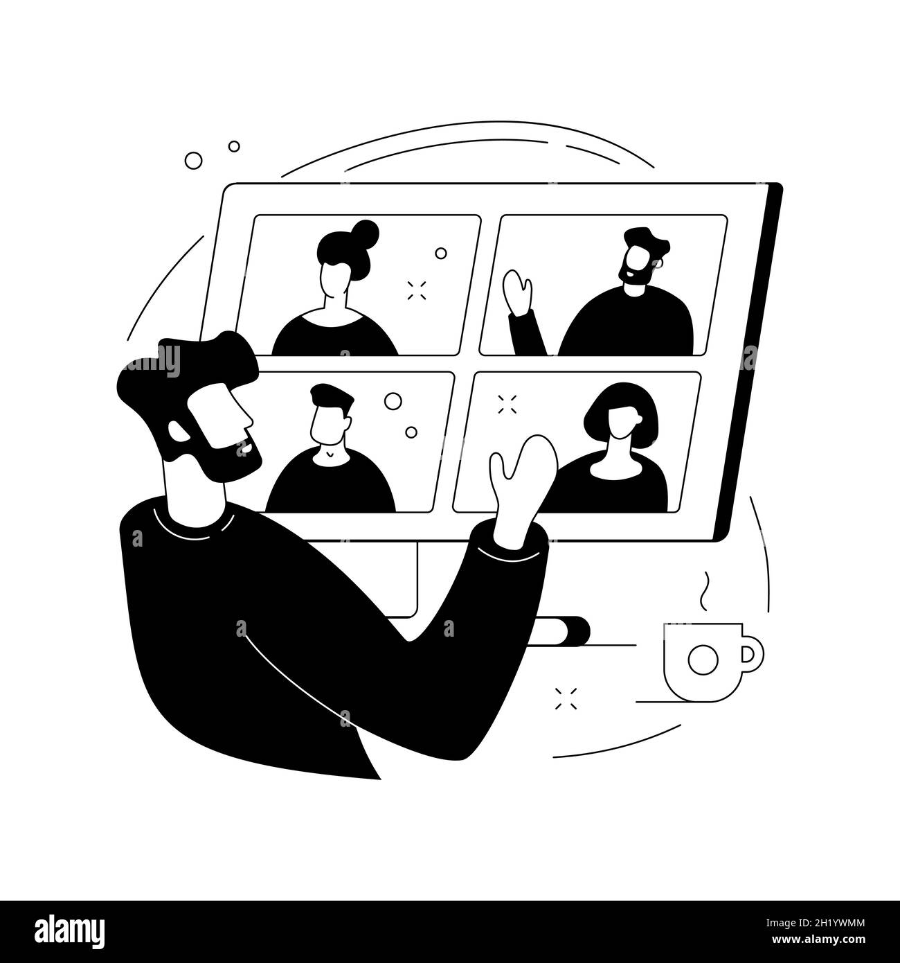 Distance working abstract concept vector illustration Stock Vector ...