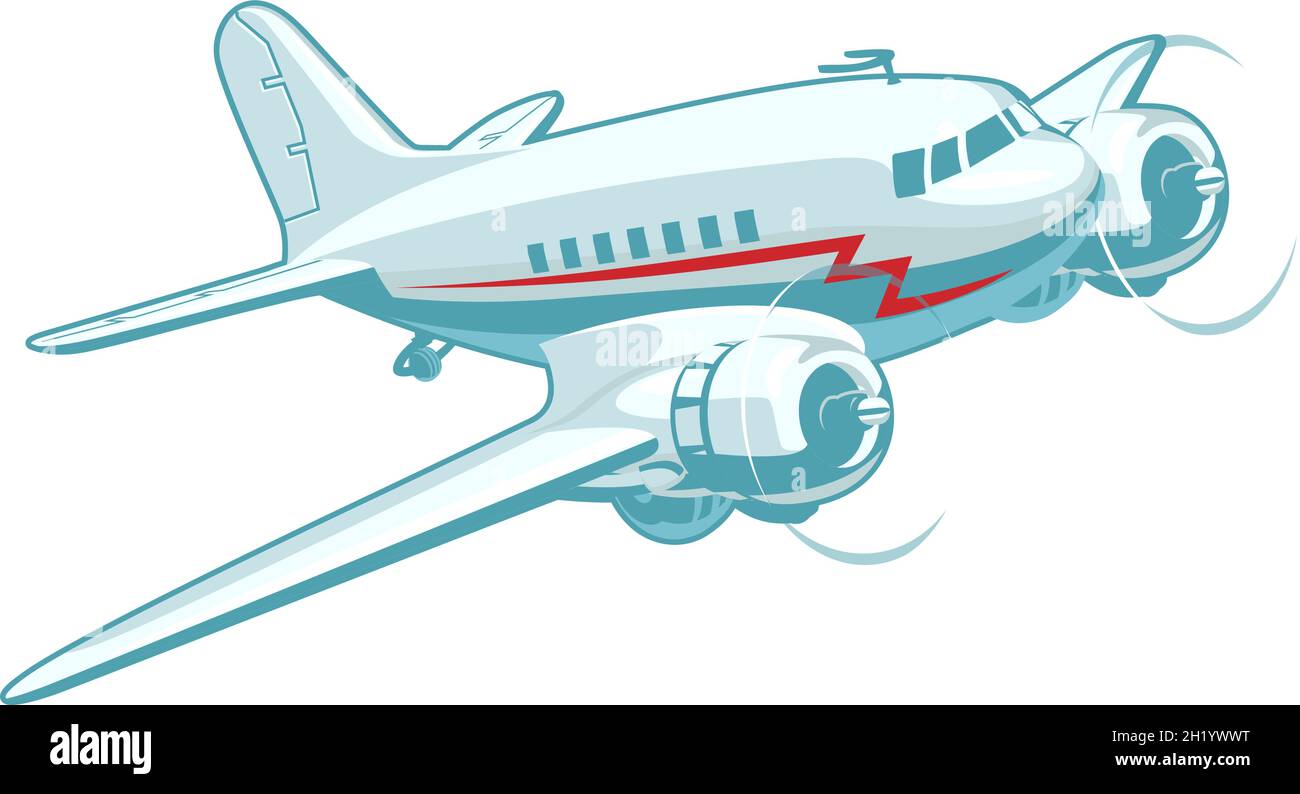 Vector Cartoon Retro Plane. Available EPS-10 vector format separated by ...