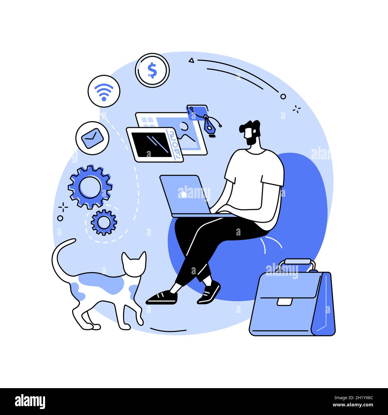 Freelance work abstract concept vector illustration Stock Vector Image ...