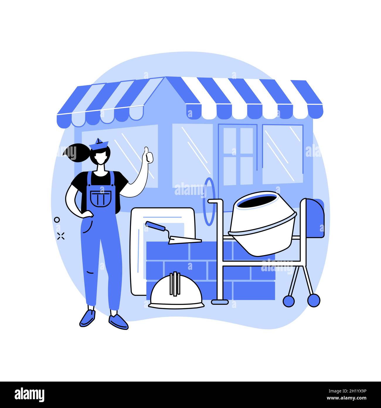 Brick and mortar abstract concept vector illustration Stock Vector ...