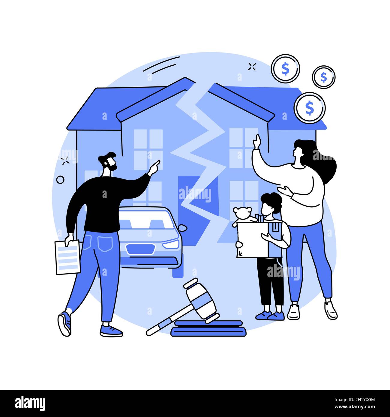 Property division abstract concept vector illustration Stock Vector ...