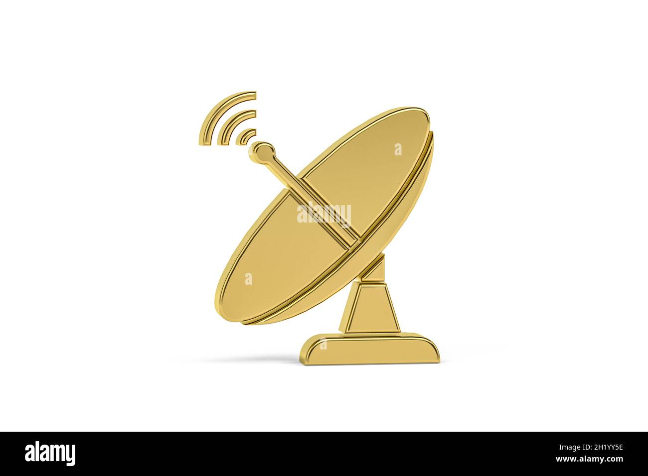 Golden 3d antenna icon isolated on white background - 3d render Stock ...
