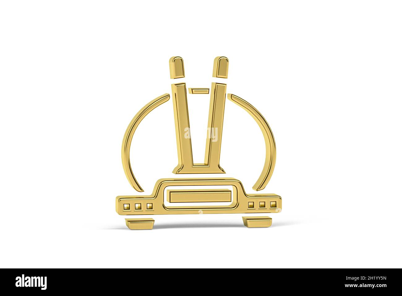 Golden 3d antenna icon isolated on white background - 3d render Stock ...