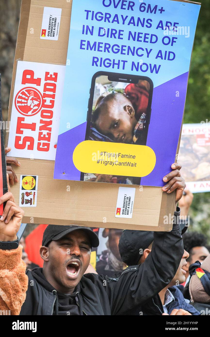 Westminster, London, UK. 19th Oct, 2021. Protesters in Whithall ...