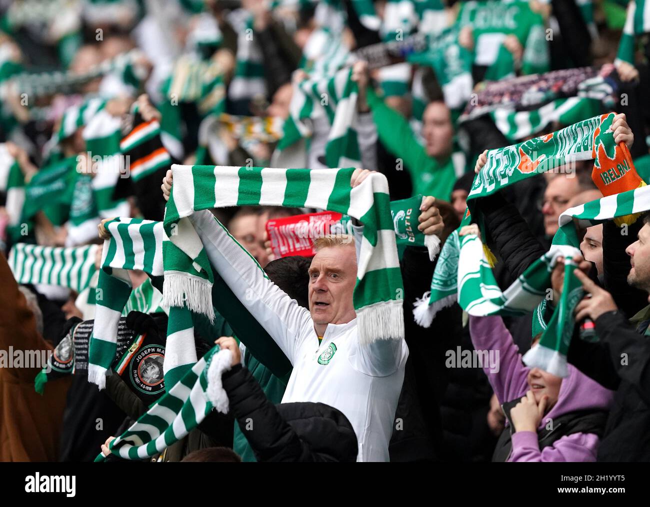 Celtic fans in the stands show their support during the UEFA Europa ...