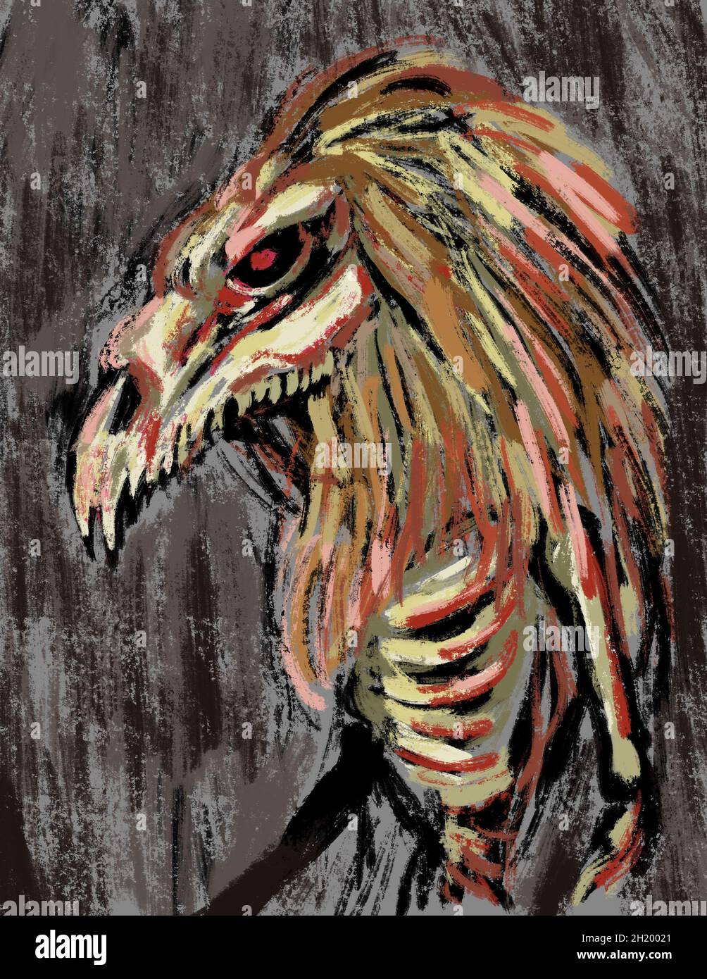 wendigo hand drawn character illustration Stock Photo - Alamy