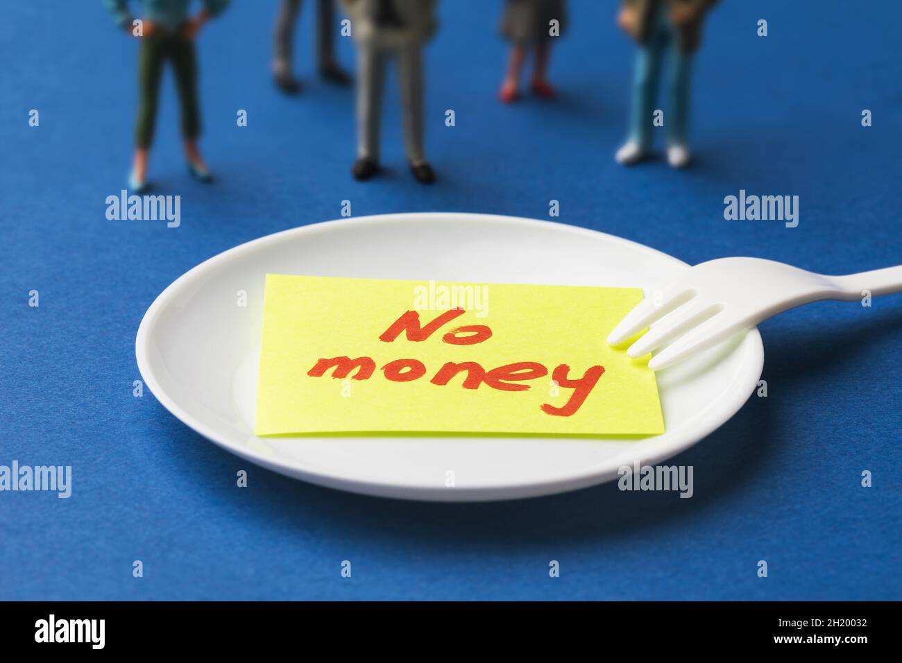 Sticker with text in a plate on a blue background, the concept of ...