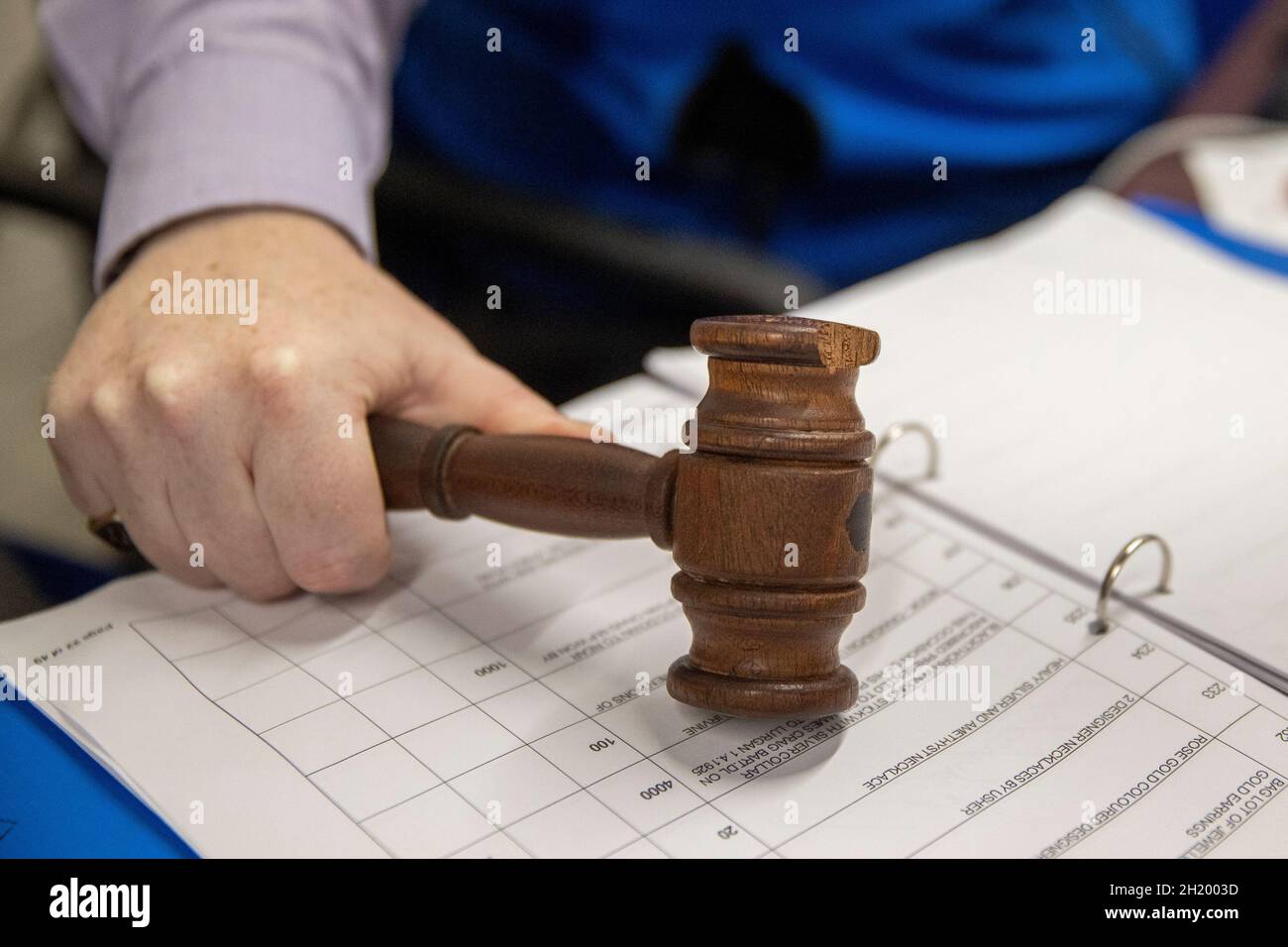 Auctioneer Karl Bennett of Bloomfield Auctions in east Belfast, during ...