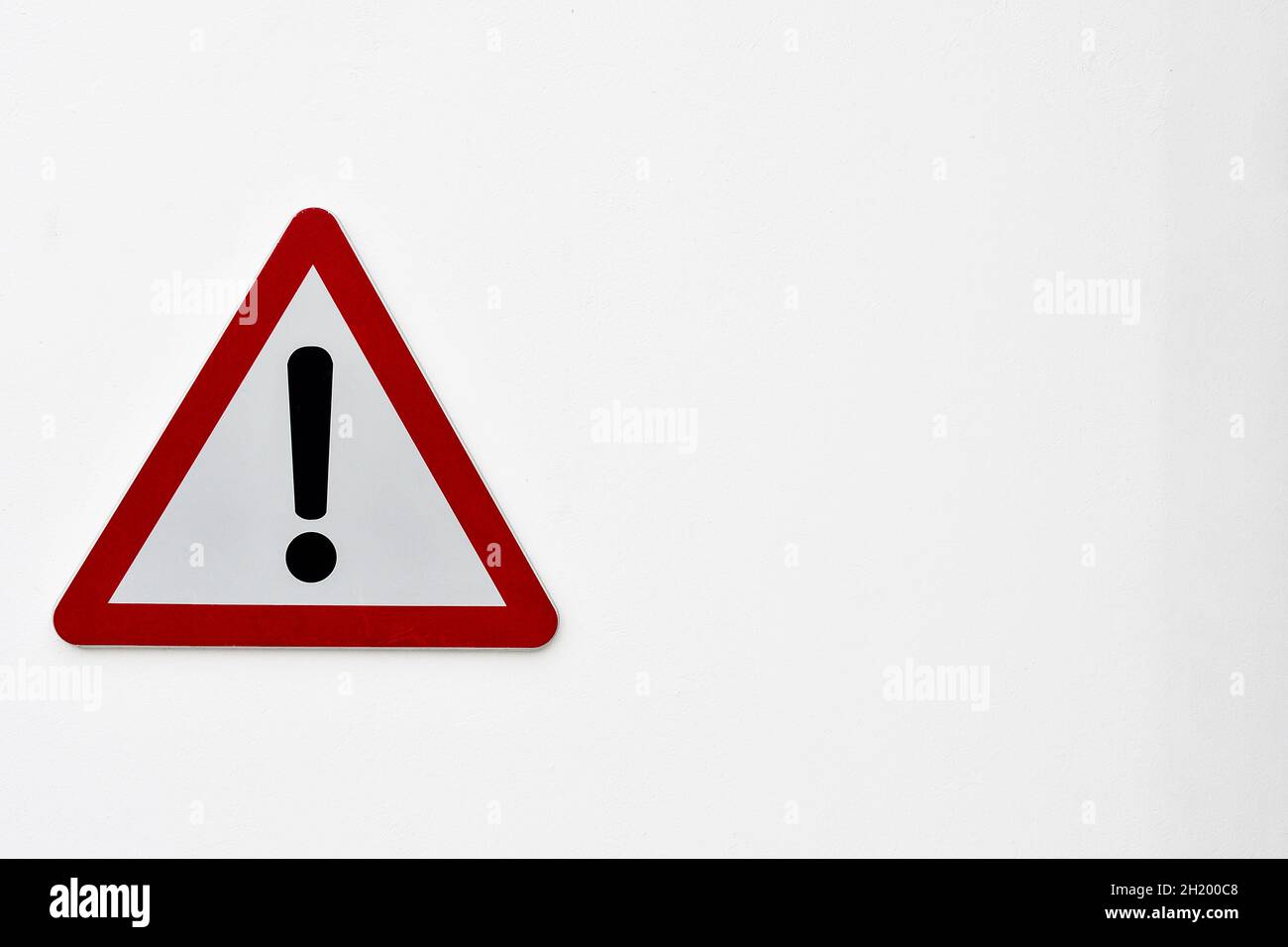 Traffic sign - Undefined danger - On white background Stock Photo - Alamy