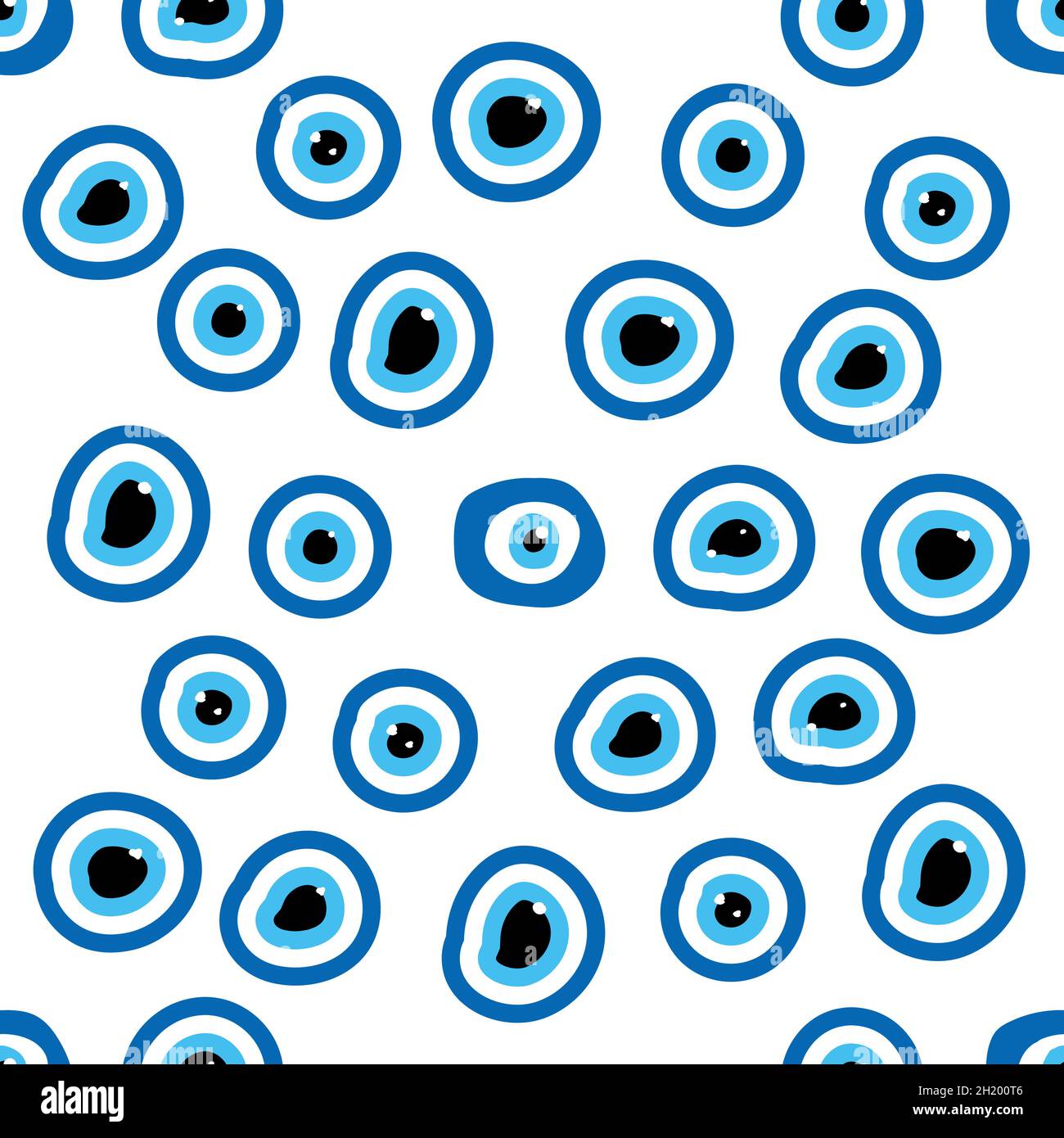 Seamless pattern with Turkish evil eye bead. Good luck. Turkish tile ...
