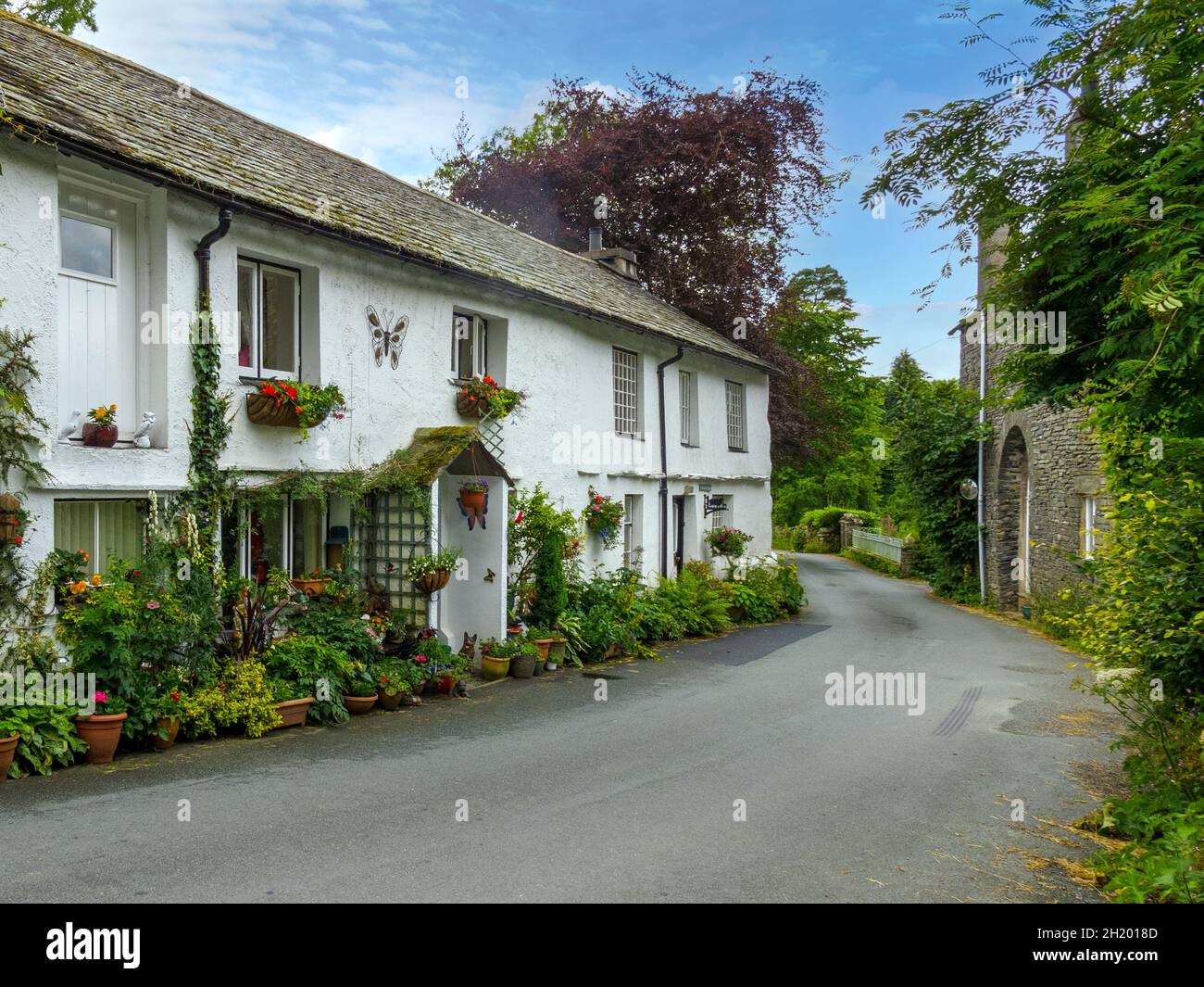 Traditional Cottages at Colthouse near Hawkshead in Cumbria Stock Photo ...